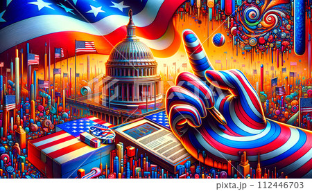 Abstract Art of American Elections and Voting:...のイラスト素材 [112446703 ...