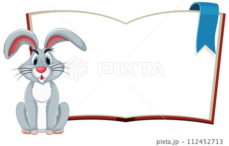 Cute Rabbit with Open Storybookのイラスト素材 [112452713] - PIXTA