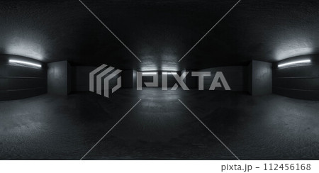 Empty dimly lit room 360 panorama vr...のイラスト素材 [112456168] - PIXTA