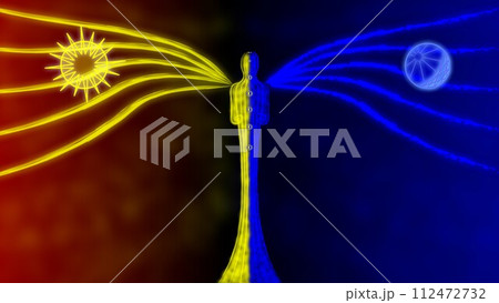 Angel of sun and moon fire and waterのイラスト素材 [112472732] - PIXTA