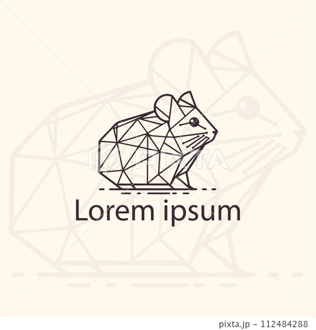 Hamster Abstract Geometric Logo Icon. Triangle...のイラスト素材 [112484288 ...