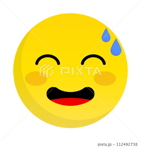恥ずかしい顔の絵文字・苦笑いのイラスト素材 [112492738] - PIXTA