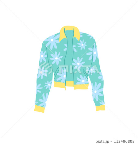 Cartoon Clothe Female Blue Yellow Jacket...のイラスト素材 [112496808] - PIXTA