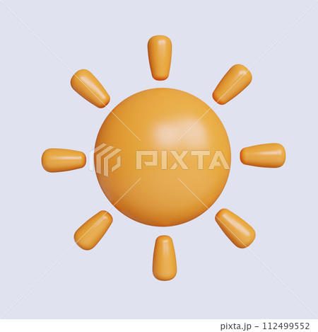 3d weather. sunny day. icon isolated on gray...のイラスト素材 [112499552] - PIXTA