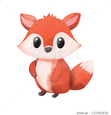 Cute fox doodle artのイラスト素材 [112502816] - PIXTA