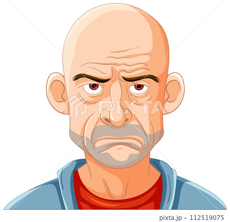 Grumpy Old Man Cartoon Characterのイラスト素材 [112519075] - PIXTA