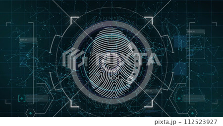 Image of biometric fingerprint, scope scanning...のイラスト素材 [112523927] - PIXTA