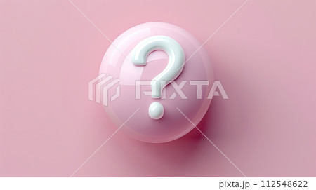 Soft Pink Question Mark Showcase on Pastel...のイラスト素材 [112548622] - PIXTA