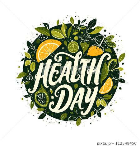 A colorful design of fruits and vegetables with...のイラスト素材 [112549450 ...