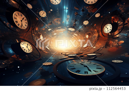 Space of time dimension concept. time theory....のイラスト素材 [112564453] - PIXTA