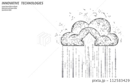 Cloud computing online storage low poly....のイラスト素材 [112583429] - PIXTA