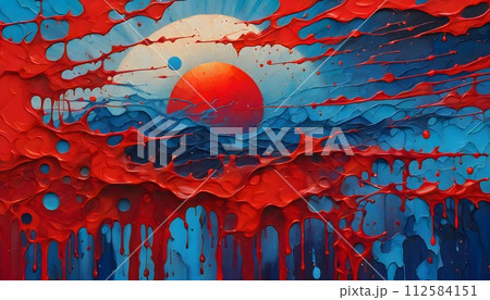 Abstract Fusion, Blend of Dark Red and Blue...のイラスト素材 [112584151] - PIXTA