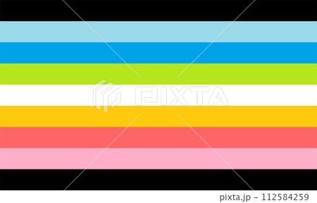 Queer Pride Flag, LGBT community, nine stripes...のイラスト素材 [112584259 ...