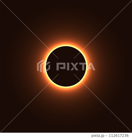 Total solar eclipse. Illustration of a natural...のイラスト素材 [112617236] - PIXTA