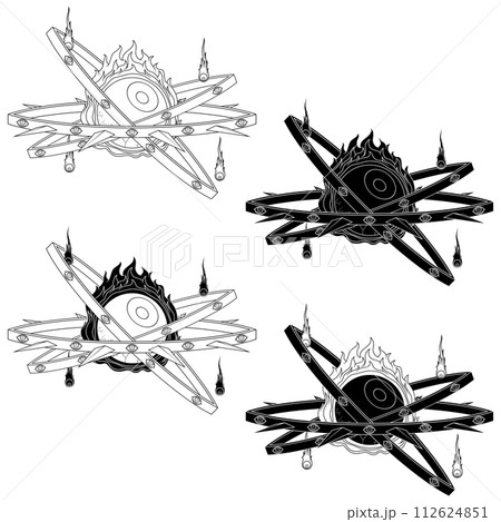 Throne type angel with burning eyeのイラスト素材 [112624851] - PIXTA
