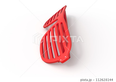 Slanted red shutter shades on a white backdropのイラスト素材 [112628144] - PIXTA