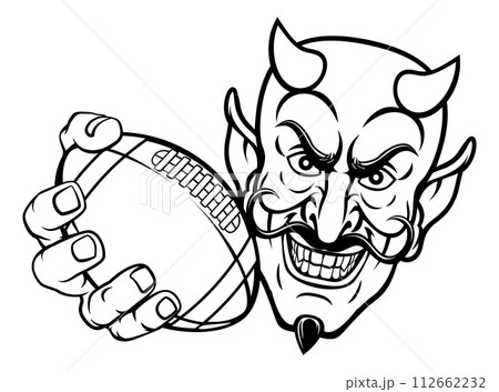 Devil American Football Sports Mascot Cartoonのイラスト素材 [112662232] - PIXTA