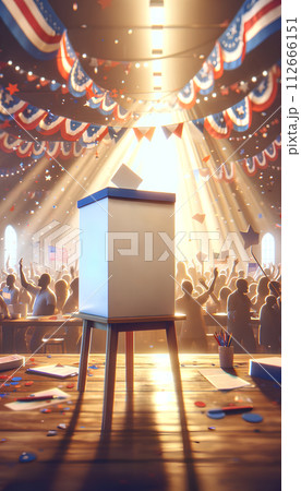 American Election Voting Vertical Background....のイラスト素材 [112666151] - PIXTA