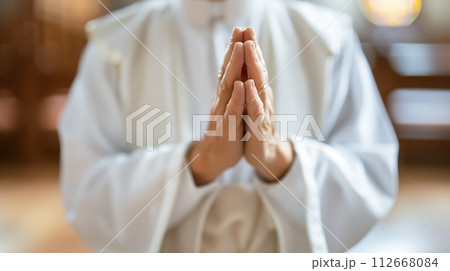 Solemn prayer ceremonies evoke reverence in...のイラスト素材 [112668084] - PIXTA