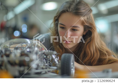 An engineer makes an airplane modelのイラスト素材 [112696624] - PIXTA