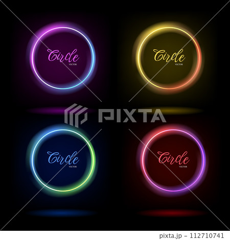 Neon swirl. Curve line light effect. Glow...のイラスト素材 [112710741] - PIXTA
