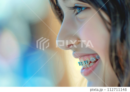 AI-generated content. A side profile of a girl...のイラスト素材 [112711148 ...