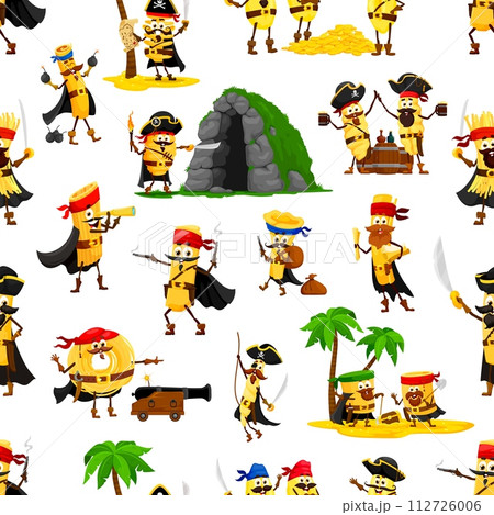 Cartoon Italian pasta as pirate corsair...のイラスト素材 [112726006] - PIXTA