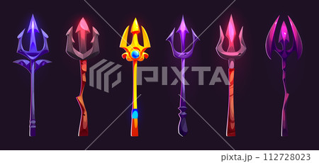 Poseidon or Neptune magic tridentのイラスト素材 [112728023] - PIXTA
