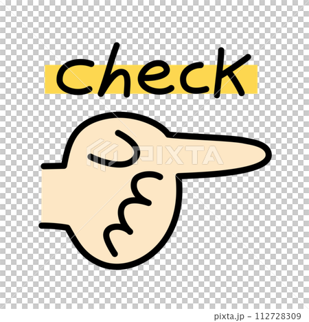 Handwritten index finger check mark icon facing... - Stock Illustration ...