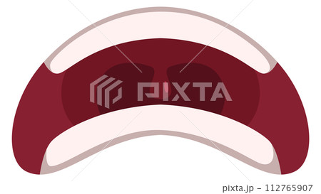 Screaming scared mouth expression. Open teeth...のイラスト素材 [112765907] - PIXTA