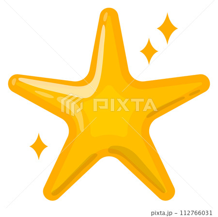 Shining star cartoon icon. Glossy game elementのイラスト素材 [112766031] - PIXTA