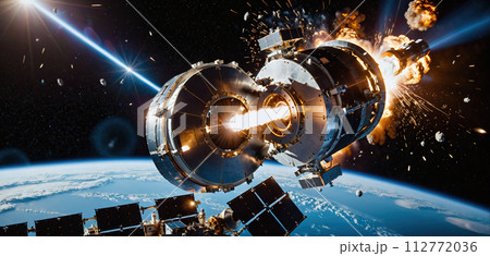 Attacked and destroyed communication and...のイラスト素材 [112772036] - PIXTA