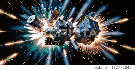 Attacked and destroyed communication and...のイラスト素材 [112772040] - PIXTA