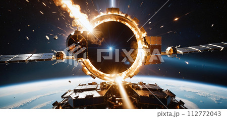 Attacked and destroyed communication and...のイラスト素材 [112772043] - PIXTA