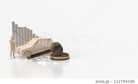 The car and wood hammer for Auction cars...のイラスト素材 [112784188] - PIXTA