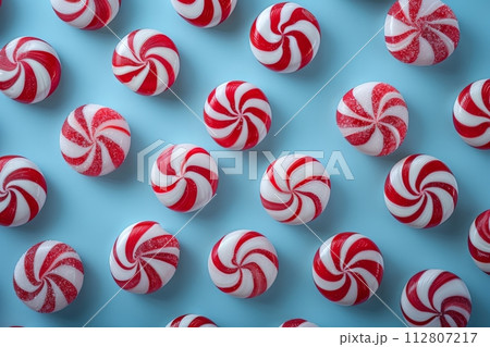AI-generated content. Colorful peppermint swirl...のイラスト素材 [112807217 ...