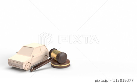 The car and wood hammer for Auction cars...のイラスト素材 [112819377] - PIXTA