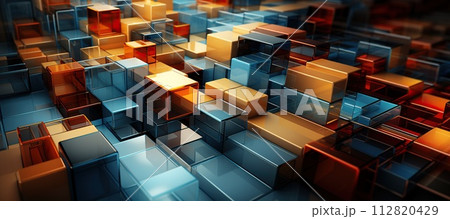 Abstract 3d background. Fancy shapes in...のイラスト素材 [112820429] - PIXTA