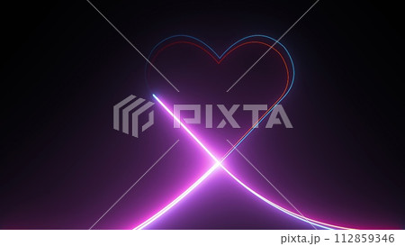 Abstract neon heartのイラスト素材 [112859346] - PIXTA