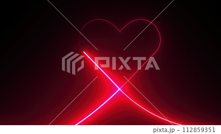 Abstract neon heartのイラスト素材 [112859351] - PIXTA