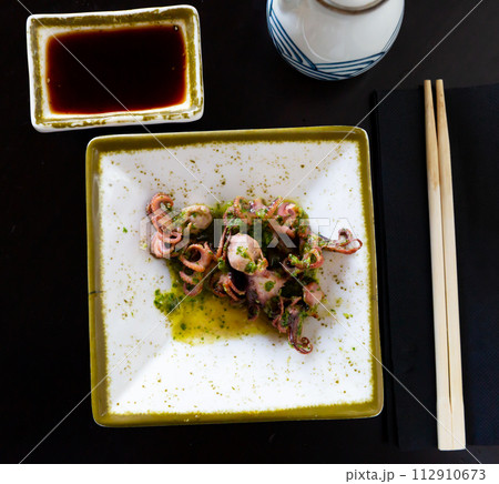 Small fried octopus with soy sauce. Japanese...の写真素材 [112910673] - PIXTA