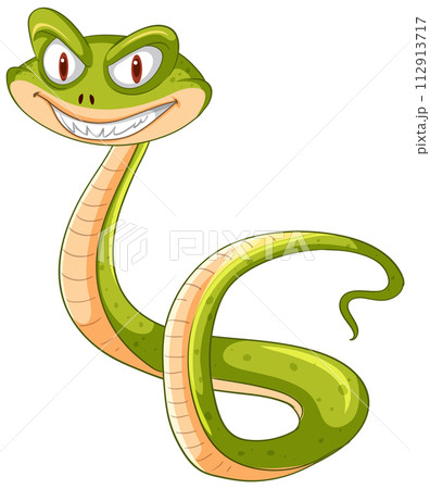Friendly Cartoon Snake Illustrationのイラスト素材 [112913717] - PIXTA