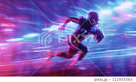 powerful running back in mid-sprint , mountain...のイラスト素材 [112935563 ...