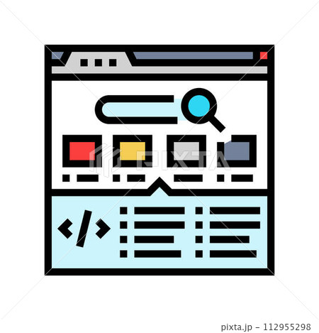structured data markup seo color icon vector...のイラスト素材 [112955298] - PIXTA