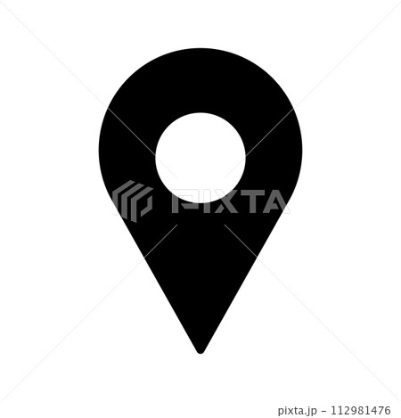 地図のマップピンのシンプルなピクトグラムのイラスト素材 [112981476] - PIXTA