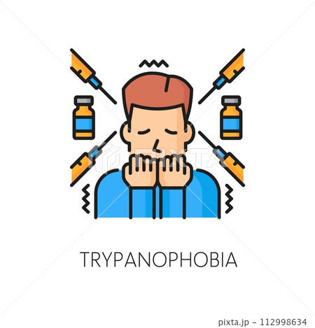 Trypanophobia psychology problem, human phobia...のイラスト素材 [112998634 ...