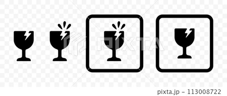 Fragile goods sign or symbol, wine glass...のイラスト素材 [113008722] - PIXTA