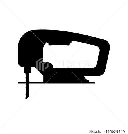 Electric wood jig saw. Carpentry jigsaw. Power...のイラスト素材 [113024540 ...
