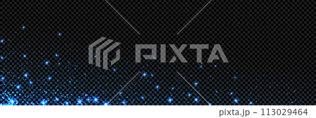 Blue light sparkle effect with magic firefly....のイラスト素材 [113029464] - PIXTA