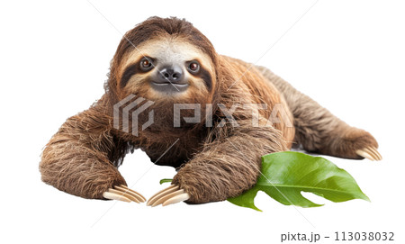 Relaxed Sloth Lying Down Isolatedのイラスト素材 [113038032] - PIXTA